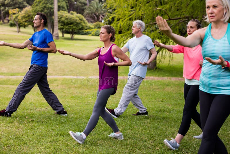 Group of People Exercising Together Stock Photo - Image of routine ...