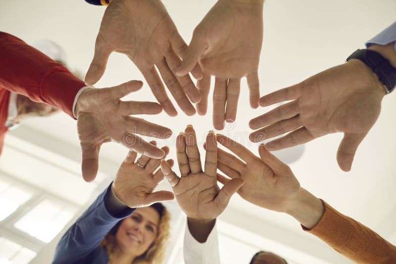 Group of People Fold Their Hands To Each Other Which Symbolizes Their ...