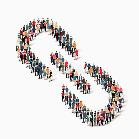 Group People Form Chain Link Stock Vector - Illustration of ...