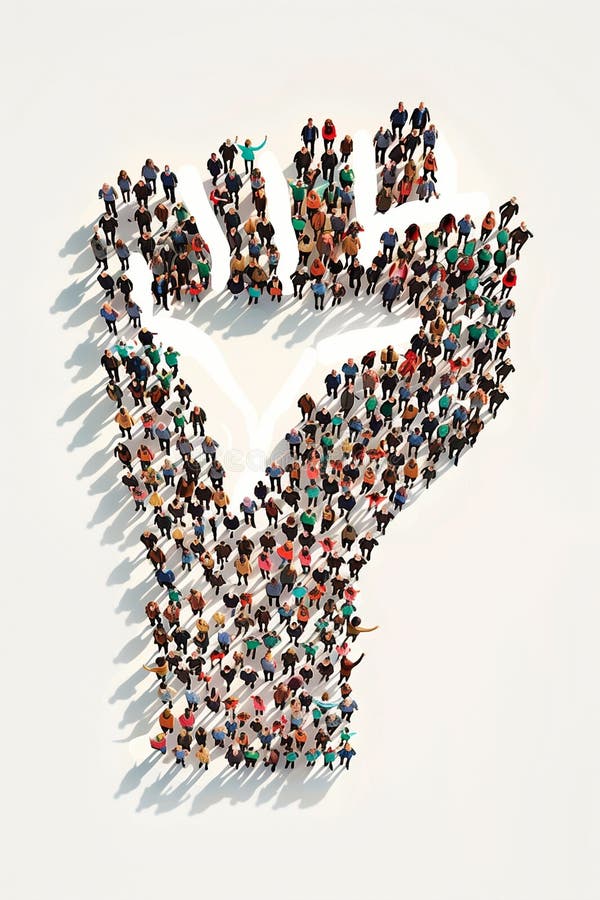 Group of People Forming Hand Shape Stock Photo - Image of gesture ...