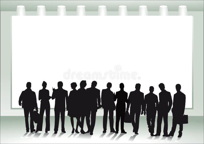 Group of People in Front of Canvas Stock Vector - Illustration of board ...
