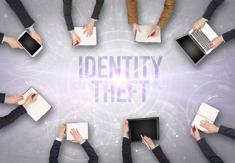 Group of People in Front of a Laptop, Security Concept Stock Image ...
