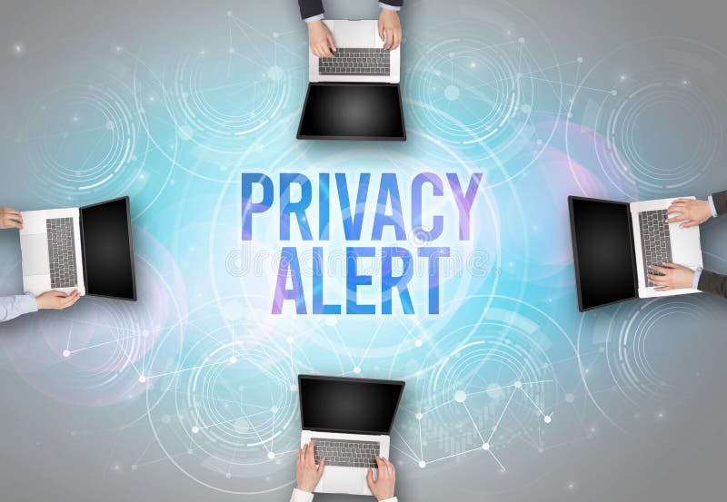 Group of People in Front of a Laptop, Security Concept Stock Image ...