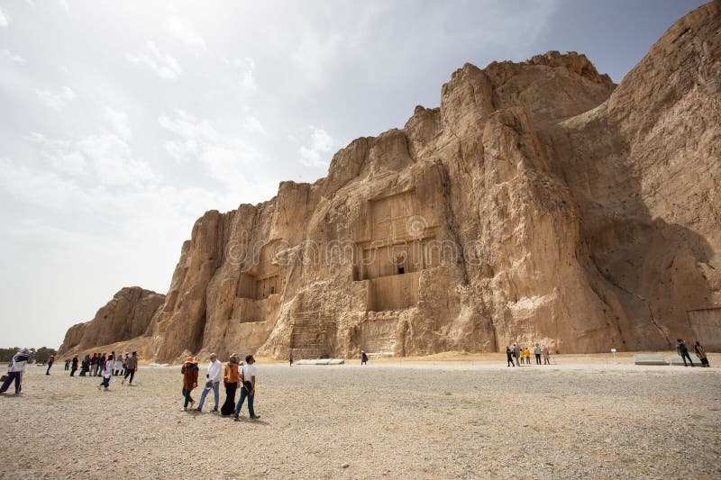 Group of People in Front of the Nakshe-Rustam in Iran Editorial Image ...