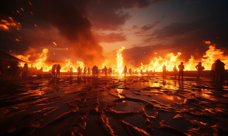 Group of People Gathered by Fire Stock Image - Image of time, people ...