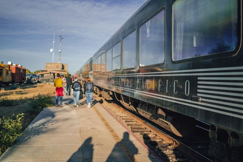 Group of People Getting Off the Train Chepe Express in Mexico on a ...