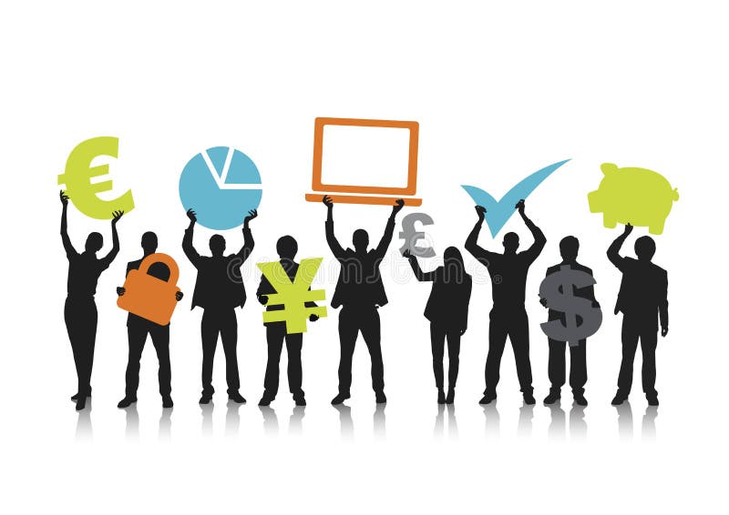 Group of People and Global Financial Concepts Stock Illustration ...