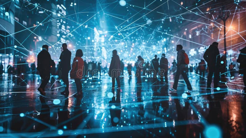 A Group of People on the Global Internet Stock Image - Image of ...