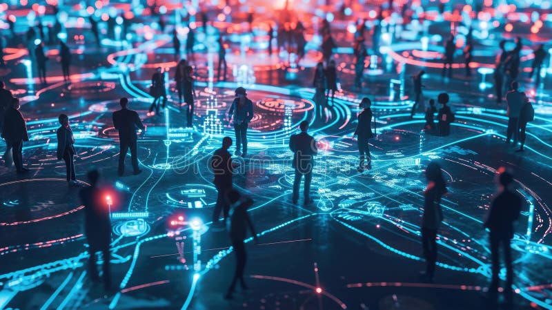 A Group of People on the Global Internet Stock Image - Image of genesis ...