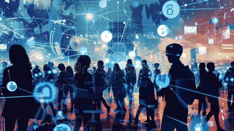 A Group of People on the Global Internet Stock Photo - Image of social ...