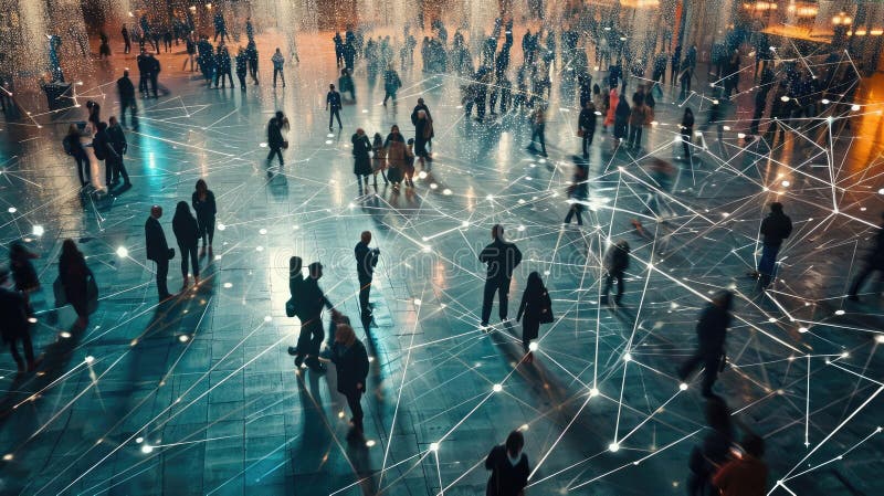 A Group of People on the Global Internet Stock Illustration ...