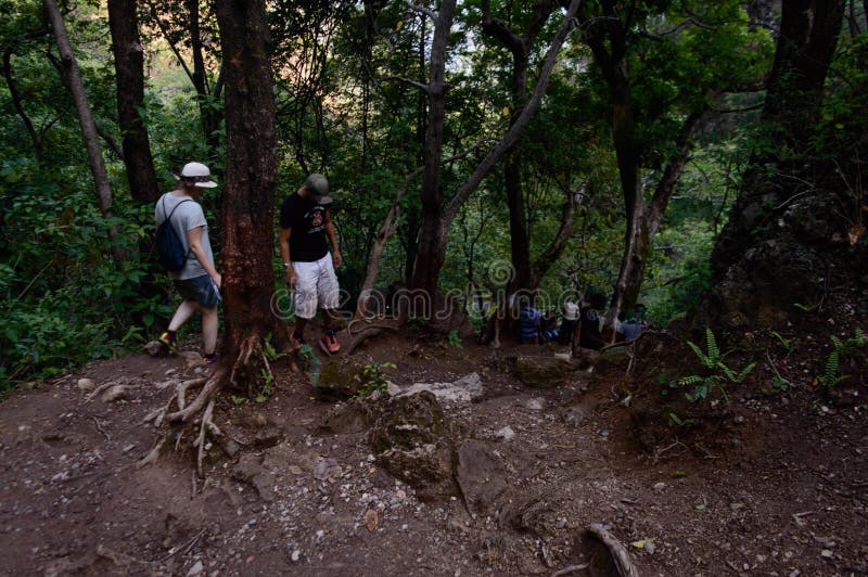 Group of People Going Down,trekking, from the Famous Neer Garh ...