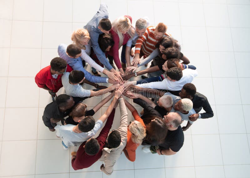Group of People with Hands Together - Teamwork Concepts Stock Image ...