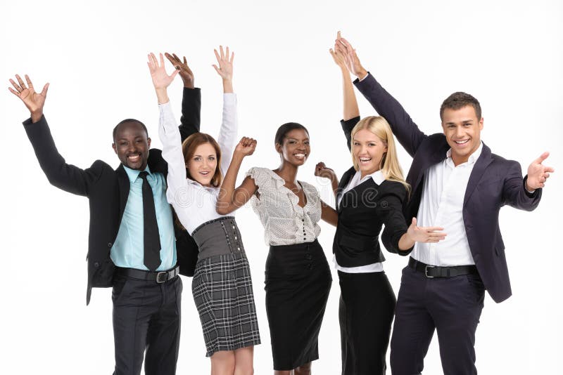 Group of People Excited Business People Stock Photo - Image of jumping ...