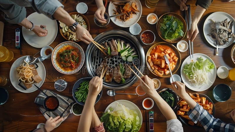 Group of People Having Dinner Together in a Restaurant, Generative AI ...