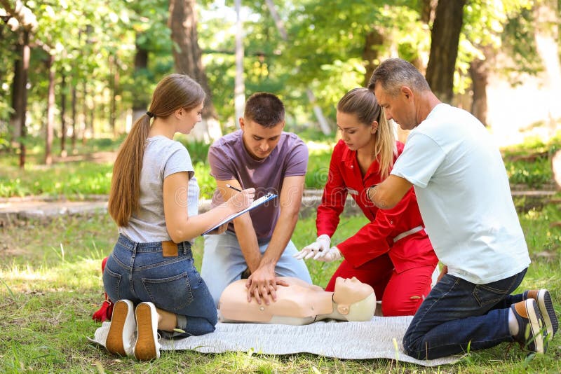 Group of People Having First Aid Class Stock Image - Image of help ...