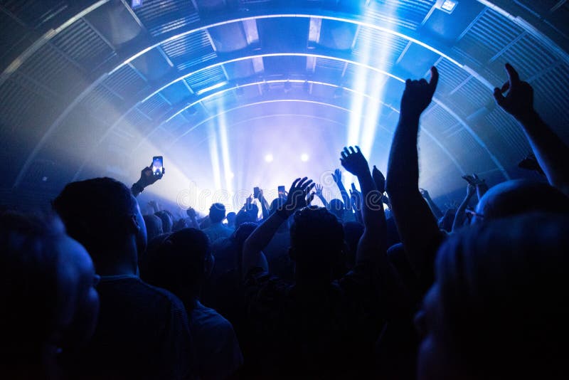 Group of People Having Fun during the Party with Neon Lights Stock ...