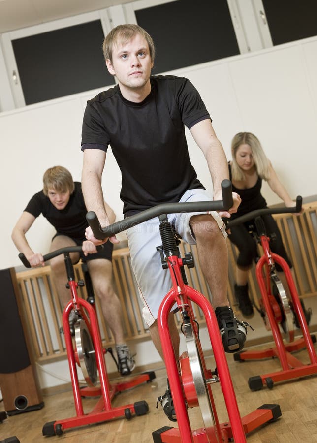 Group of People Having Spinning Class Stock Photo - Image of equipment ...