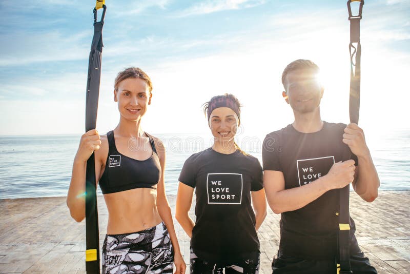 Group of People Having Trx Training Stock Photo - Image of human ...