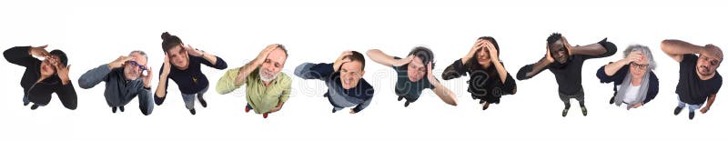 Group of People with Headache on White Stock Image - Image of pain ...