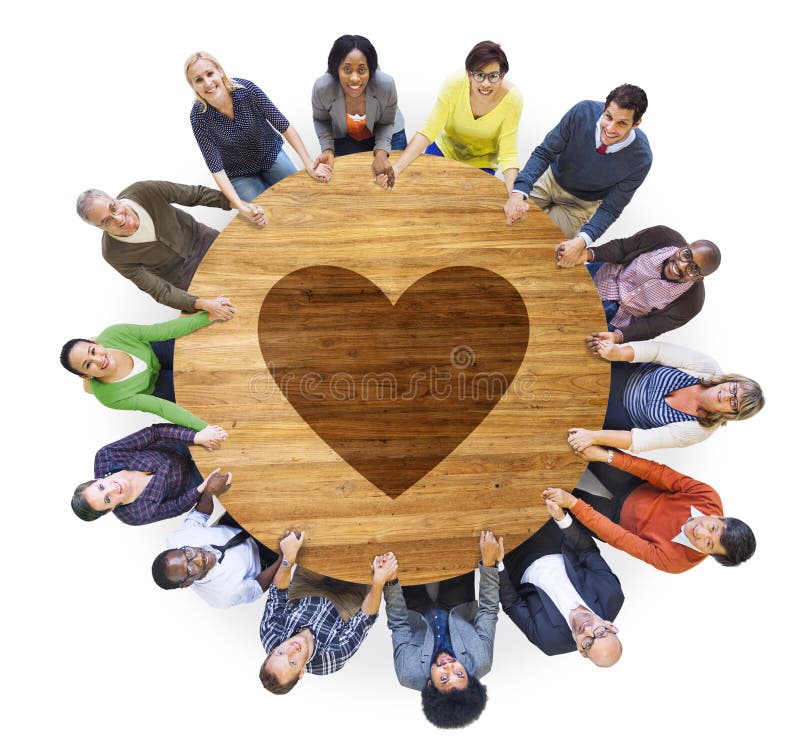 Group of People with Heart Shape Stock Photo - Image of aerial ...