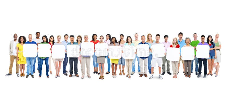 Group of People Holding a Blank Board Stock Image - Image of board ...