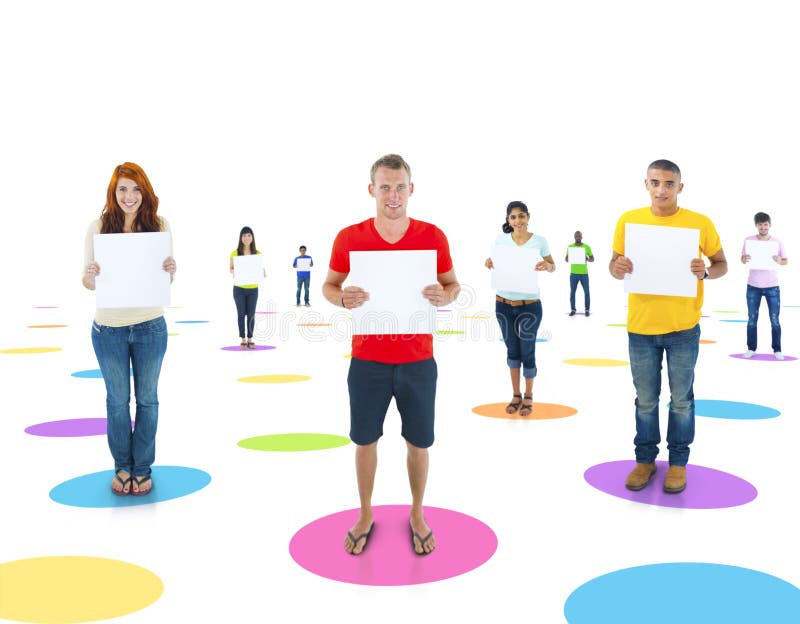 Group of People Holding Board Stock Photo - Image of adult, caucasian ...