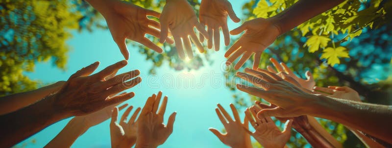 A Group of People are Holding Hands in a Circle by AI Generated Image ...