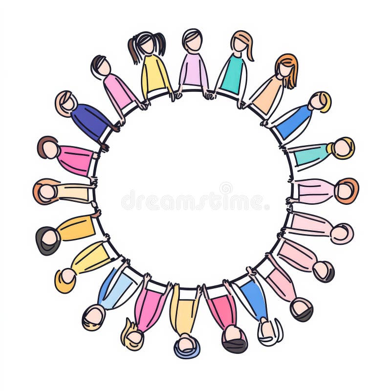 Group of People are Holding Hands in a Circle. Stock Photo - Image of ...