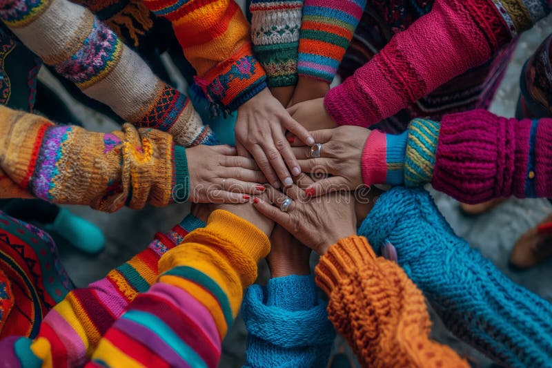 A Group of People are Holding Hands in a Circle Generated by AI Stock ...