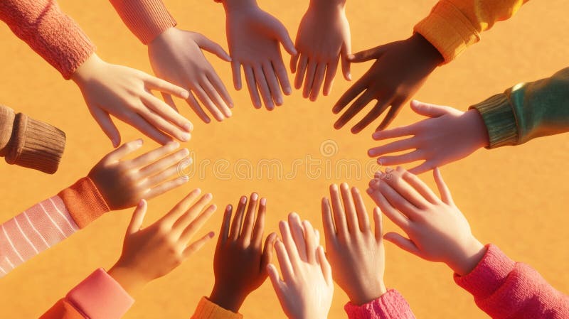 A Group of People are Holding Hands in a Circle Stock Photo - Image of ...