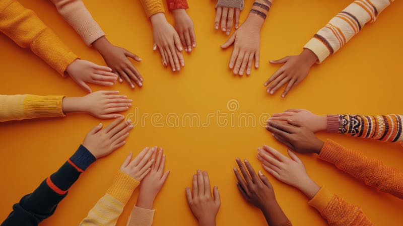 A Group of People are Holding Hands in a Circle Stock Photo - Image of ...