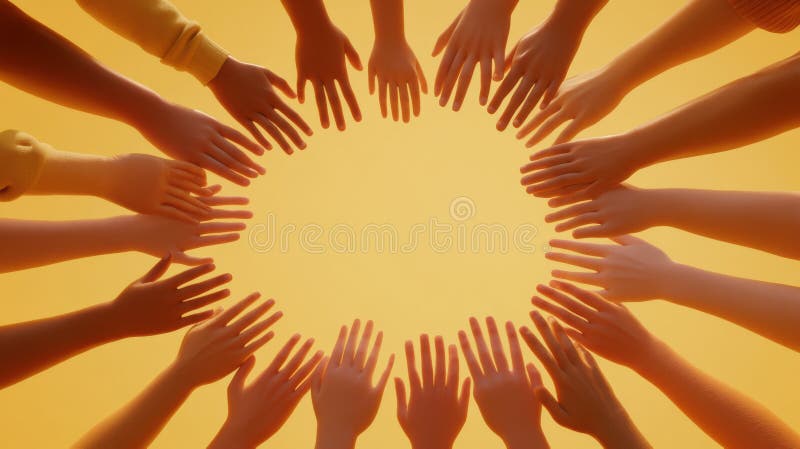 A Group of People are Holding Hands in a Circle Stock Image - Image of ...