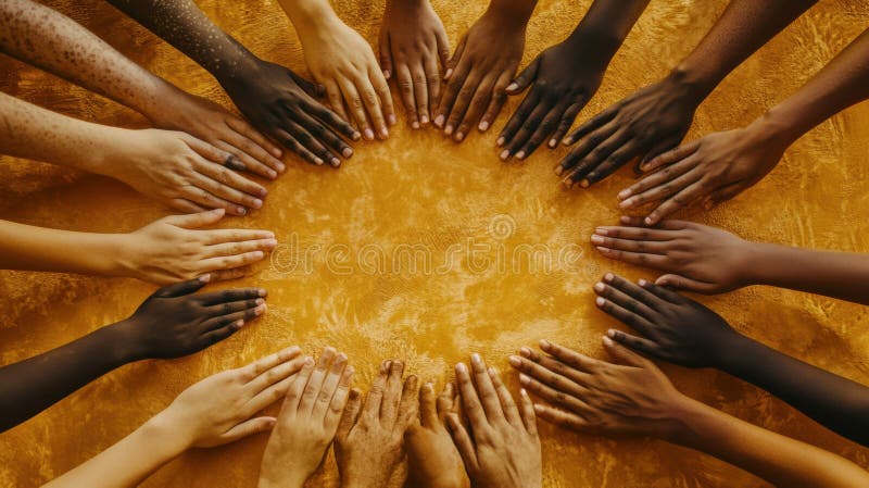 A Group of People are Holding Hands in a Circle Stock Photo - Image of ...