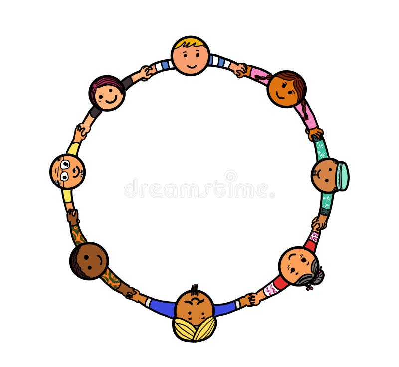 Group of People Holding Hands Circle Unity Stock Illustration ...