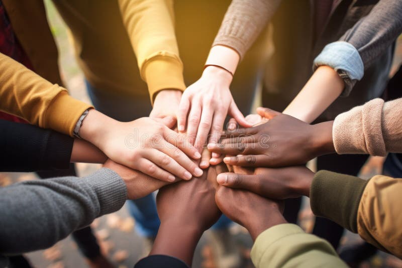 Group of People Holding Hands. Community Concept Stock Illustration ...