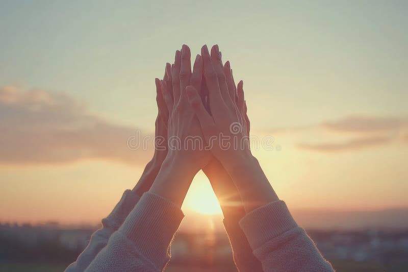A Group of People are Holding Hands in a Pyramid Formation Stock ...