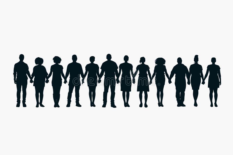 Group of People Holding Hands in Unity Isolated Stock Vector ...