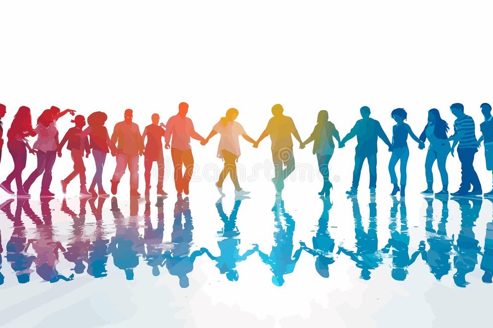 Group of People Holding Hands in Unity Isolated Stock Vector ...