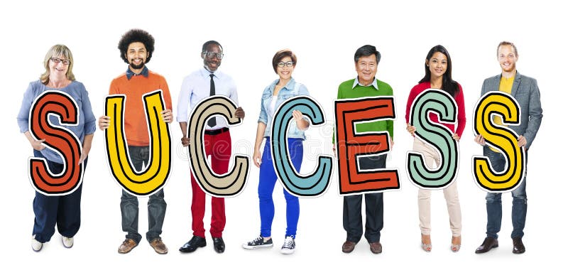Group of People Holding Letter Success Stock Image - Image of ...
