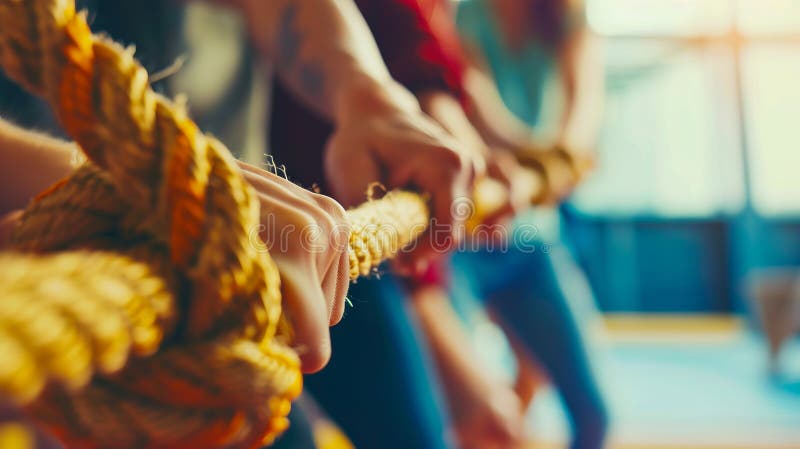 A Group of People Holding Ropes in an Office Stock Image - Image of ...