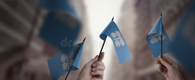A Group of People Holding Small Flags of the Organization of the ...