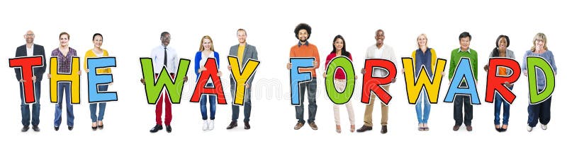 Group of People Holding Text the Way Forward Stock Image - Image of ...