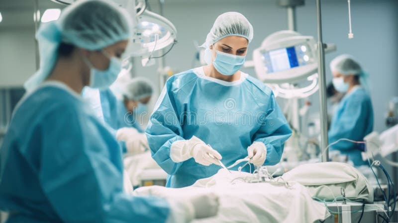 A Group of People in a Hospital Operating Room. Generative AI Image ...