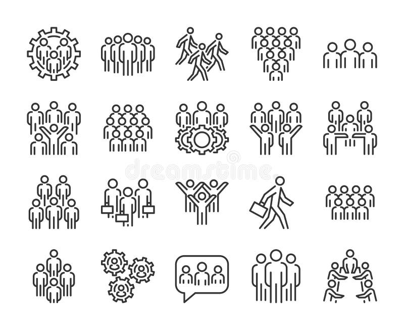 Group of People Icon. Business People Line Icons Set. Editable Stroke ...