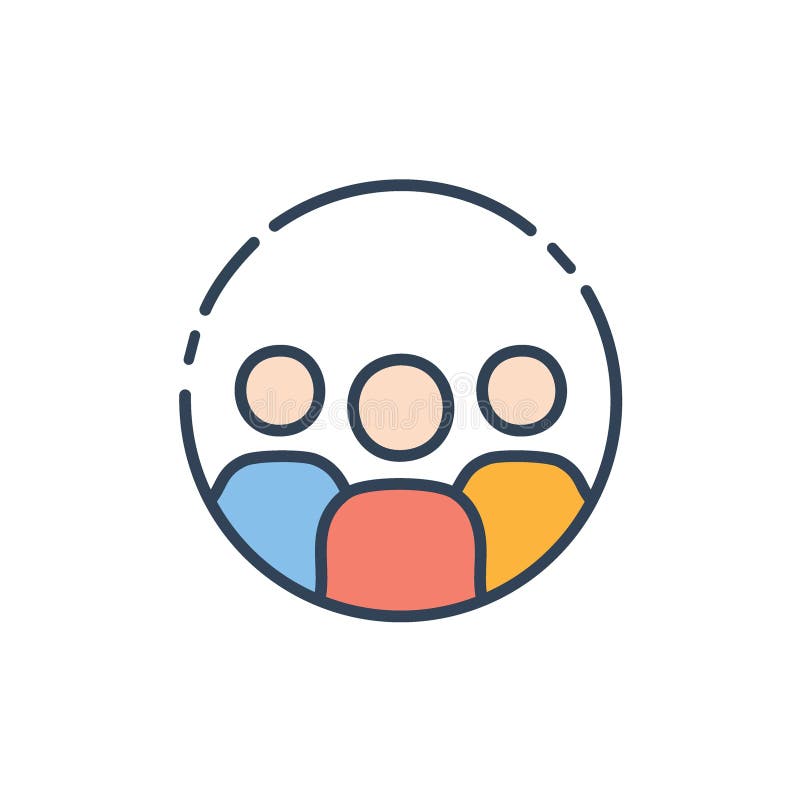 Group of People Icon in Circle. Simple and Modern Illustration of a ...