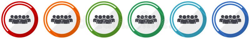Group of People Icon Set, Team, Teamwork Flat Design Vector ...