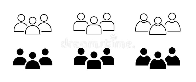 Group of People Icon Set. User Icon and People Line Icon, Team Icon ...