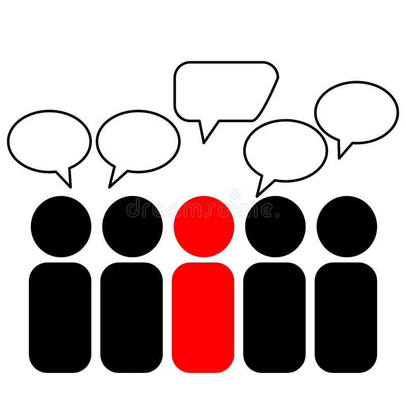 Group People Icon with Speech Bubbles. Vector Illustration Stock Vector ...