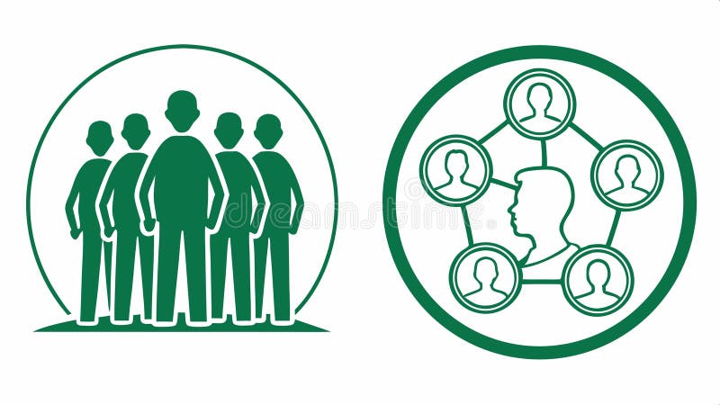 Group of People Icons, Community and Social Network Symbol Vector ...